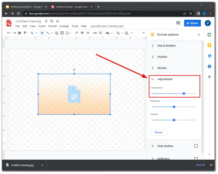 How to change image transparency in Google Slides | Tab-TV