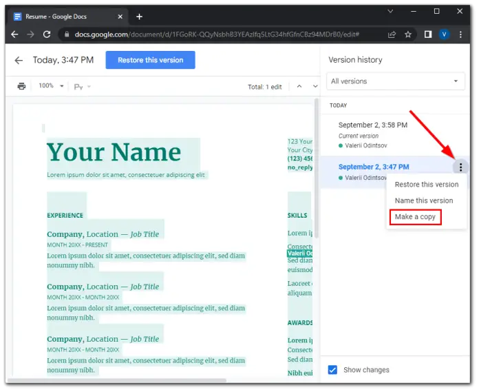 How to use Google Docs version history | Tab-TV