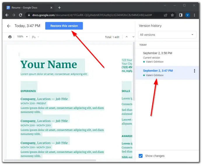 How To Use Google Docs Version History | Tab-tv