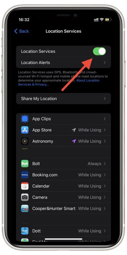 How to remove the location services icon from the iPhone status bar ...