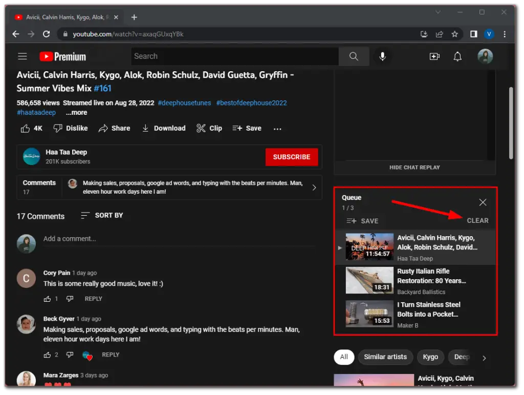 How to clear a queue on YouTube | Tab-TV