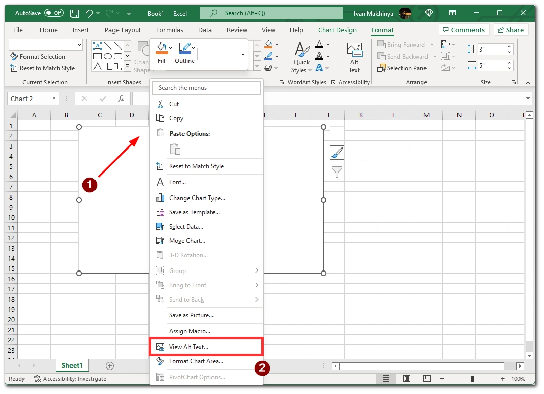 How To Add Alt Text To A Chart In Excel Tab TV