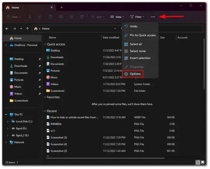 How to hide or unhide recent files from Quick Access in File Explorer ...