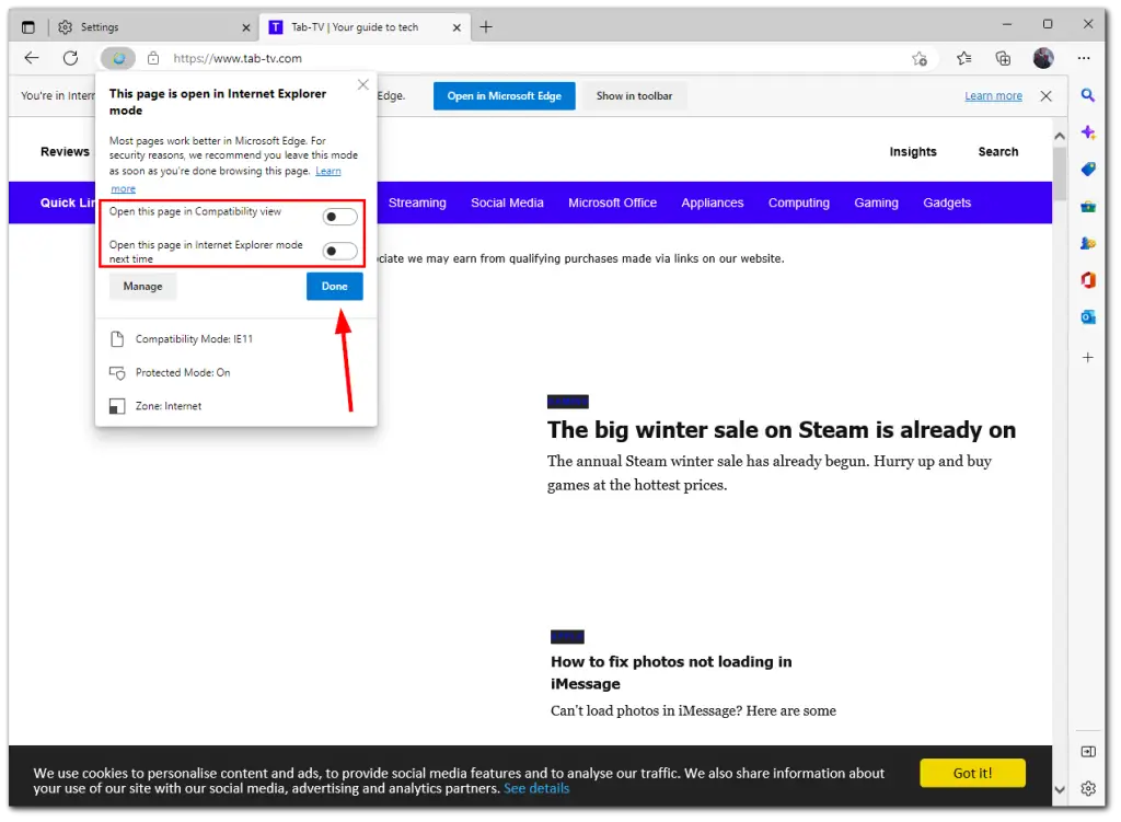 How to use compatibility mode in Microsoft Edge | Tab-TV