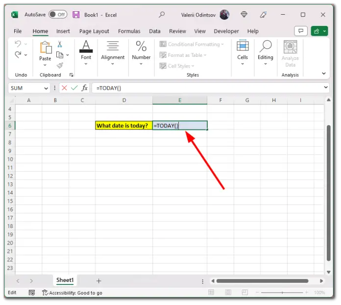 How to insert today’s date in Excel | Tab-TV