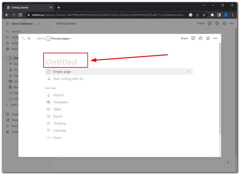 How to add a page to Notion | Tab-TV