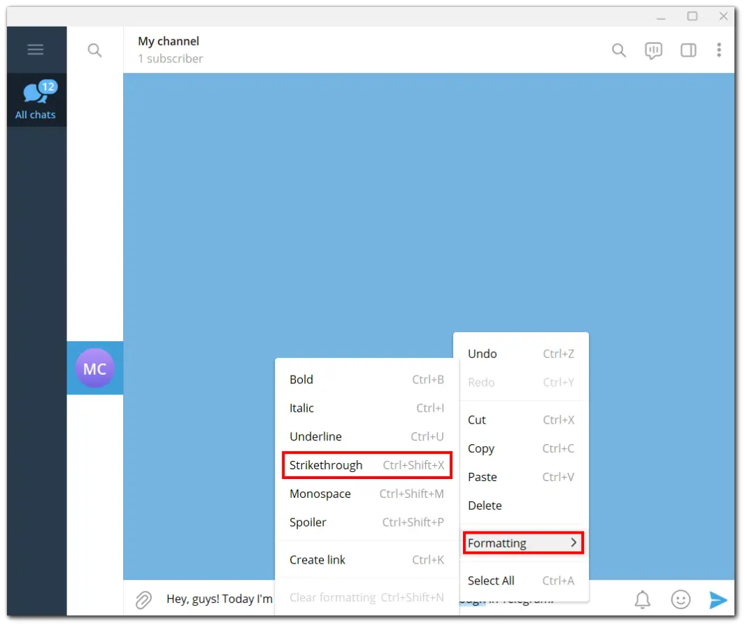 How to strikethrough text in Telegram | Tab-TV
