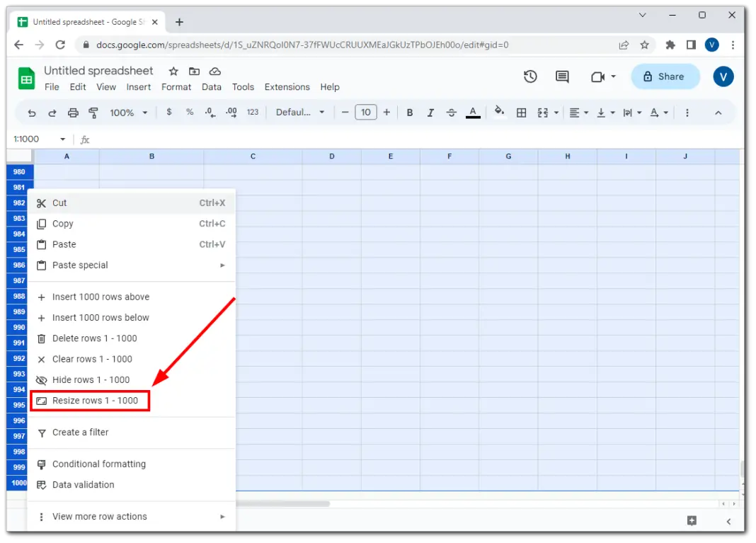 How to make cells the same size in Google Sheets | Tab-TV