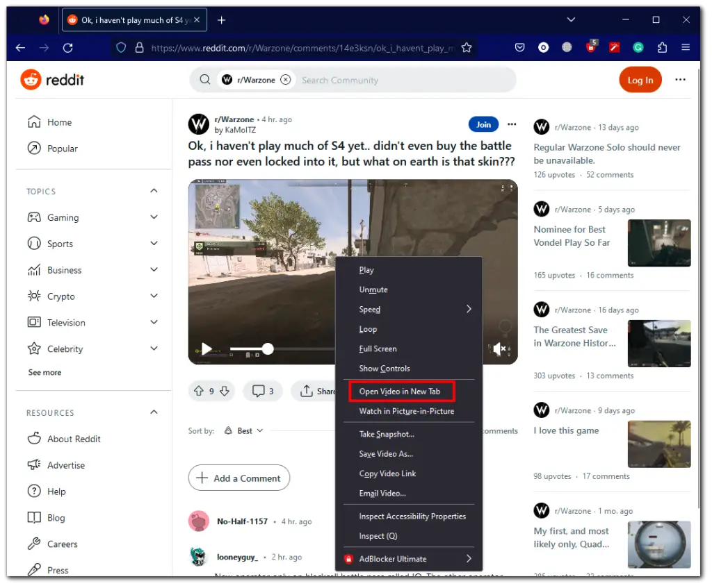 How to open Reddit video in a new tab | Tab-TV