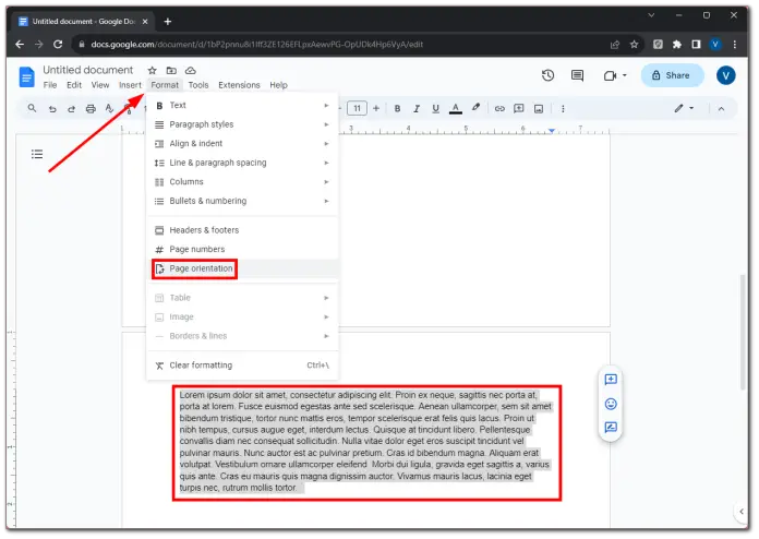 How to create an only-one-page landscape in Google Docs | Tab-TV