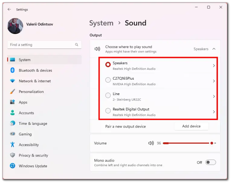 How to use 2 audio outputs at the same time on Windows | Tab-TV